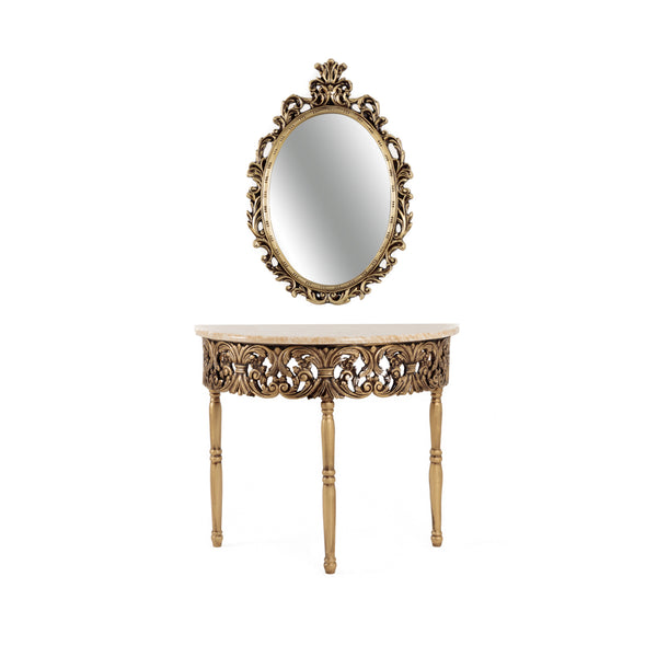Halfmoon Side Table & Mirror – Railway Furnishers